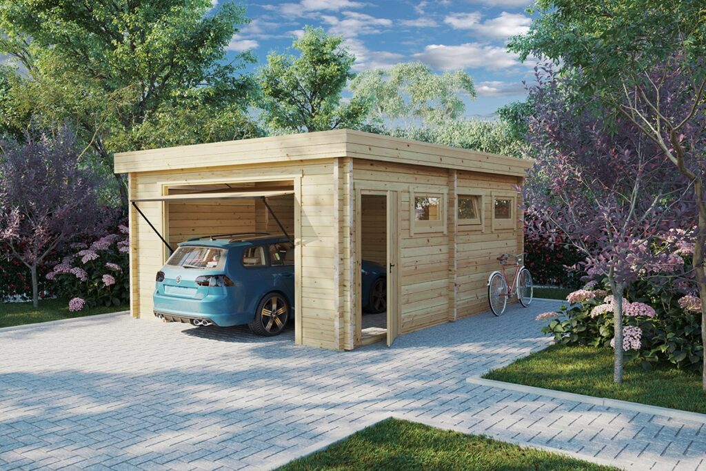 Fertiggarage mit Schwingtor "Deluxe D" 5x6m | Hansagarten24